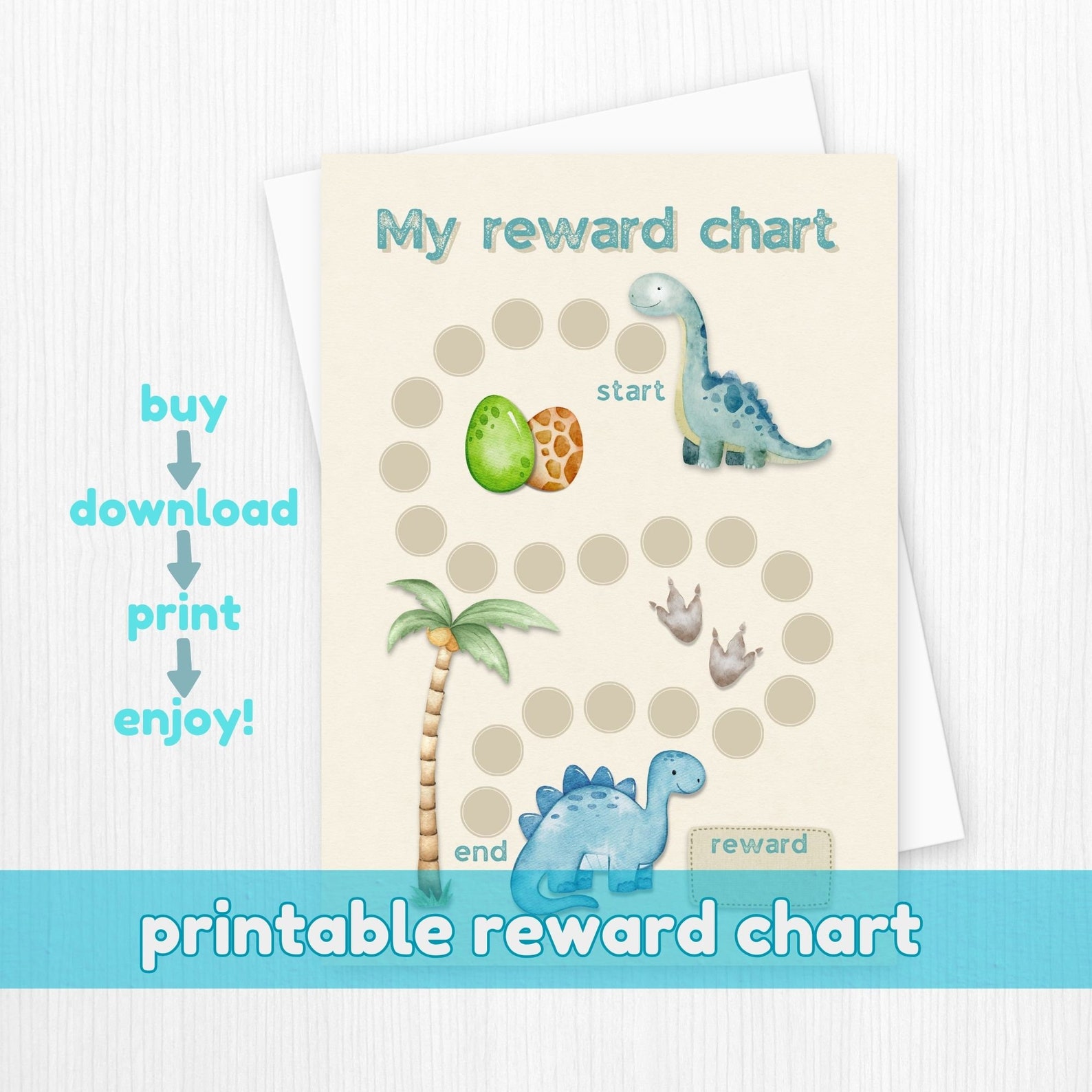Kids Reward Chart Dinosaurs, Printable Toddler Reward Chart, Dinosaur ...
