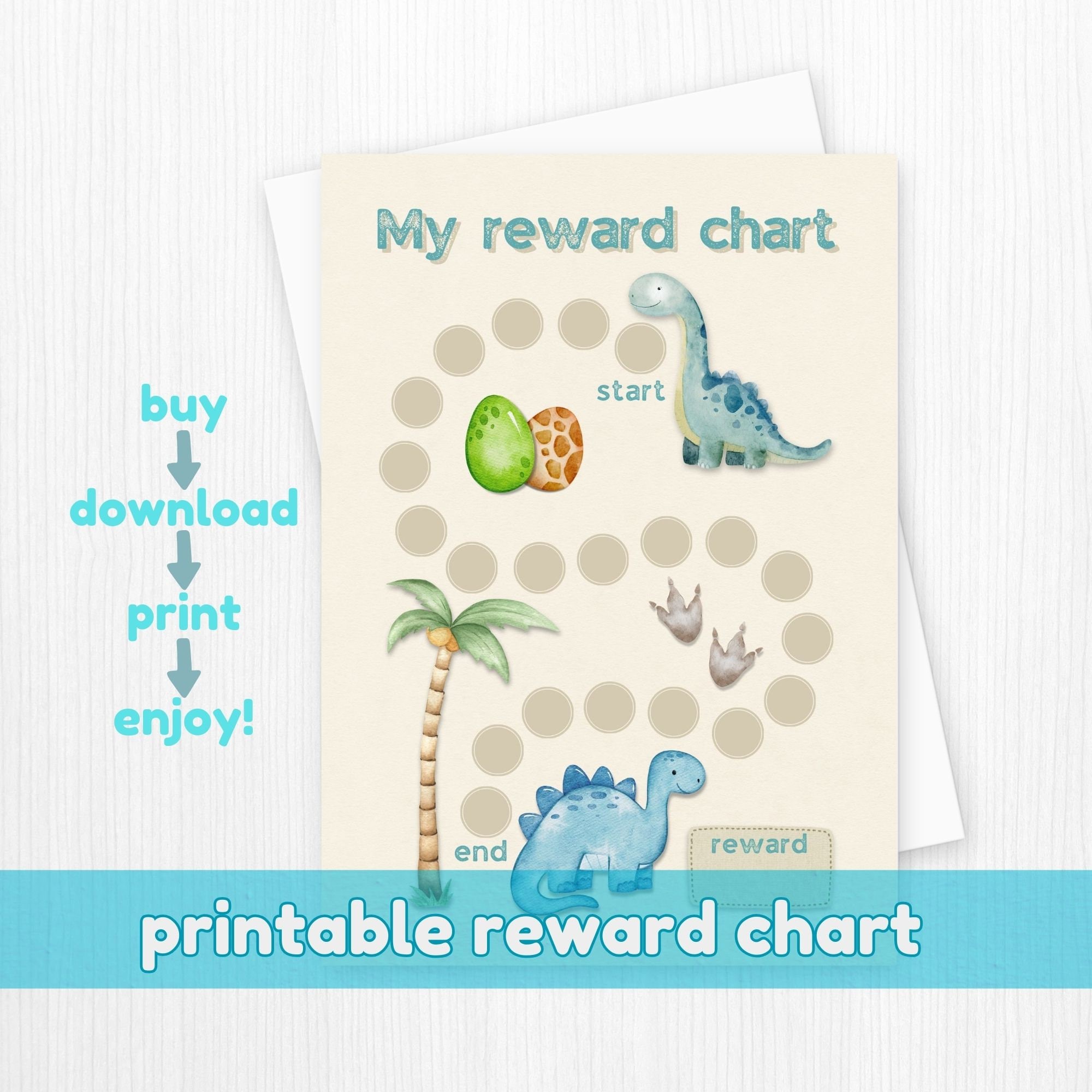Kids Reward Chart Dinosaurs, Printable Toddler Reward Chart, Dinosaur ...