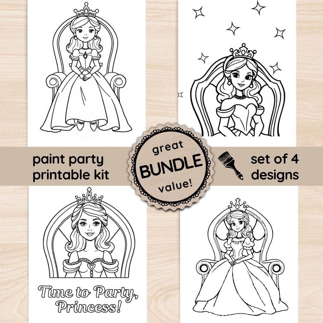 Fairytale Princess Paint Party Printable Kit With Instructions, Kids ...