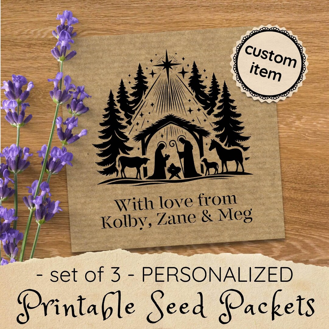 Personalized Christmas Seed Packets, Christmas Party Favors Xmas ...