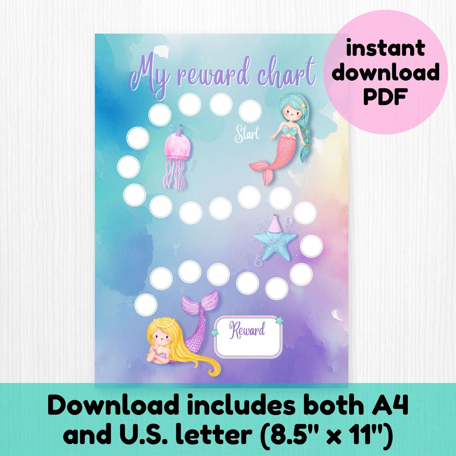 Reward Chart, Toddler Reward Chart Printable, Diy Sticker Chart, Kids ...