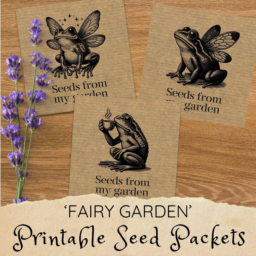 Fairy Garden Seed Packets, Printable Mini Seed Envelopes, Kids Birthday ...