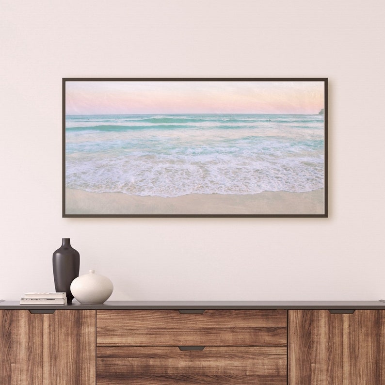 Frame TV Art, Beach Frame Tv Art, Pastel Colors Tv Art, Summer Decor ...
