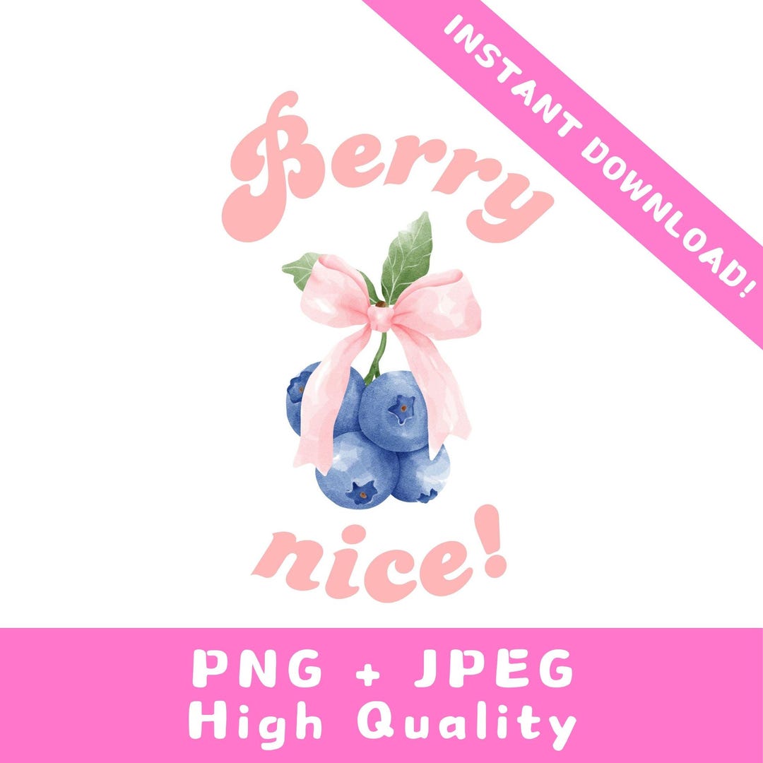 Blueberry PNG, Cute Preppy Bows Png, Sweet Fruit Png Kawaii ...