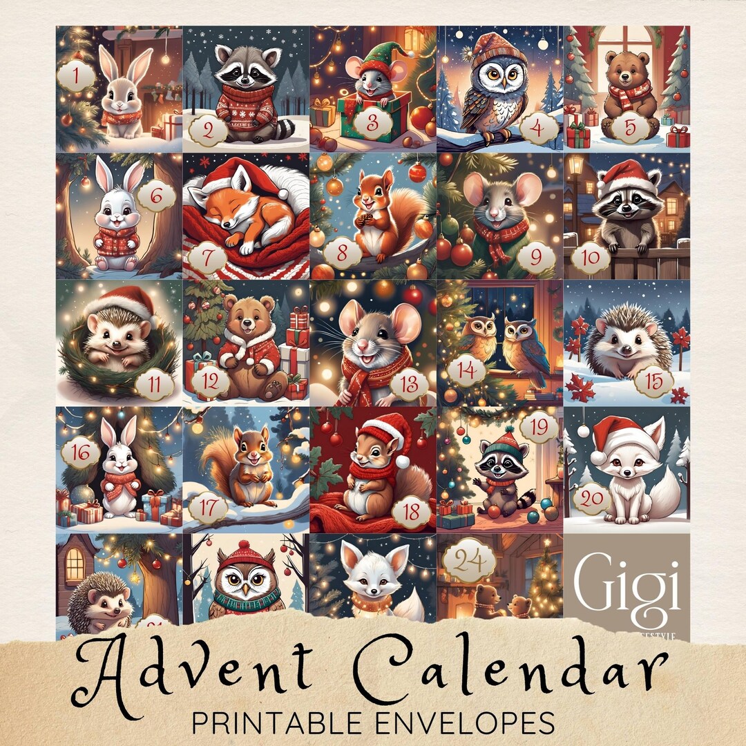 Christmas Advent Calendar Envelope Kit, Christmas Countdown Mini ...