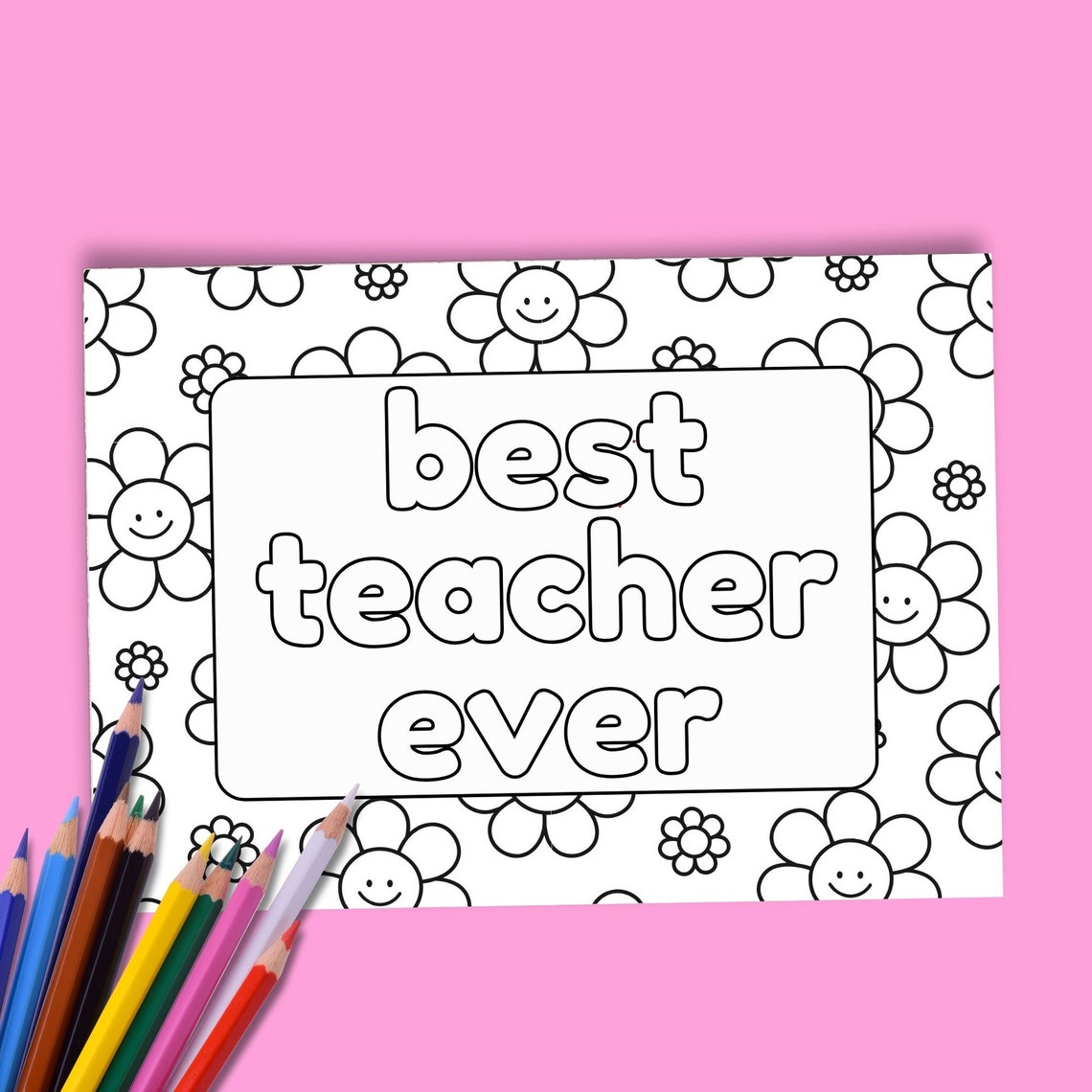 Best Teacher Appreciation Gift Printable, Kids Coloring Page, Colouring ...