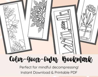 Color Your Own Bookmarks - Etsy