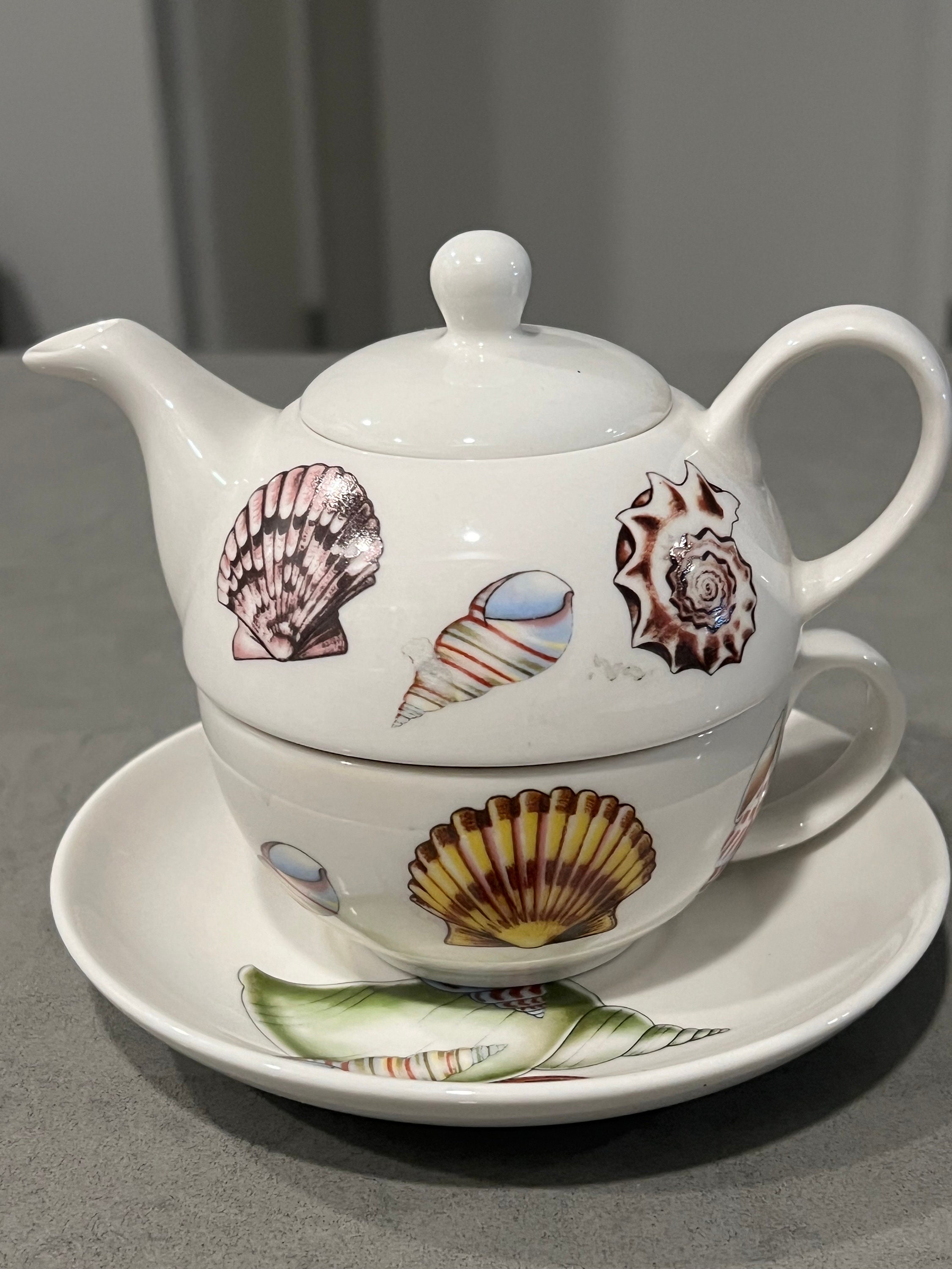 Adeline Vintage Teapot and Saucer Set - Etsy