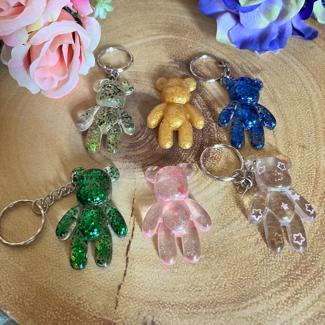 Resin Teddy Bear Keychains - Etsy