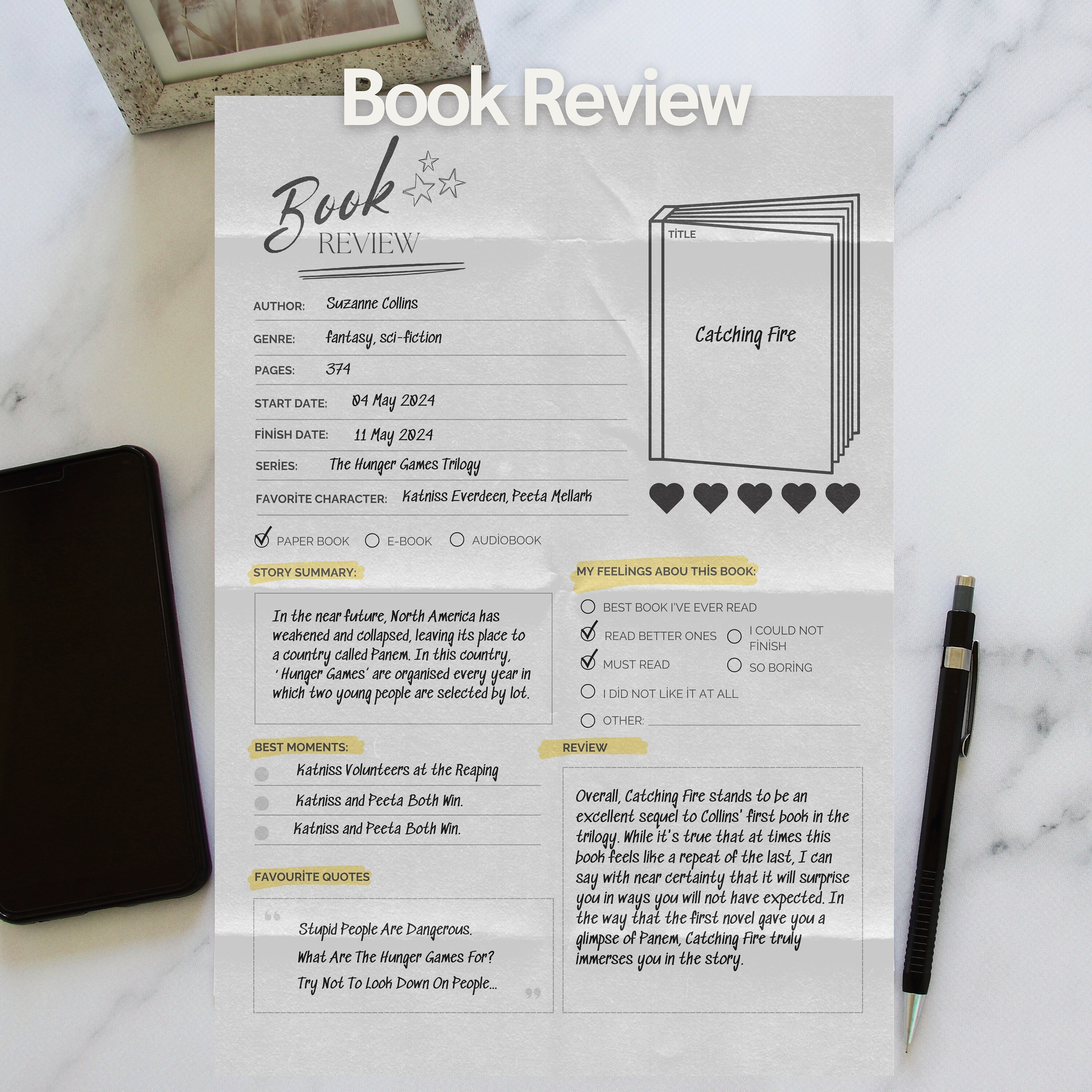 Reading Journal Printable, Reading Planner Bundle, Reading Tracker ...