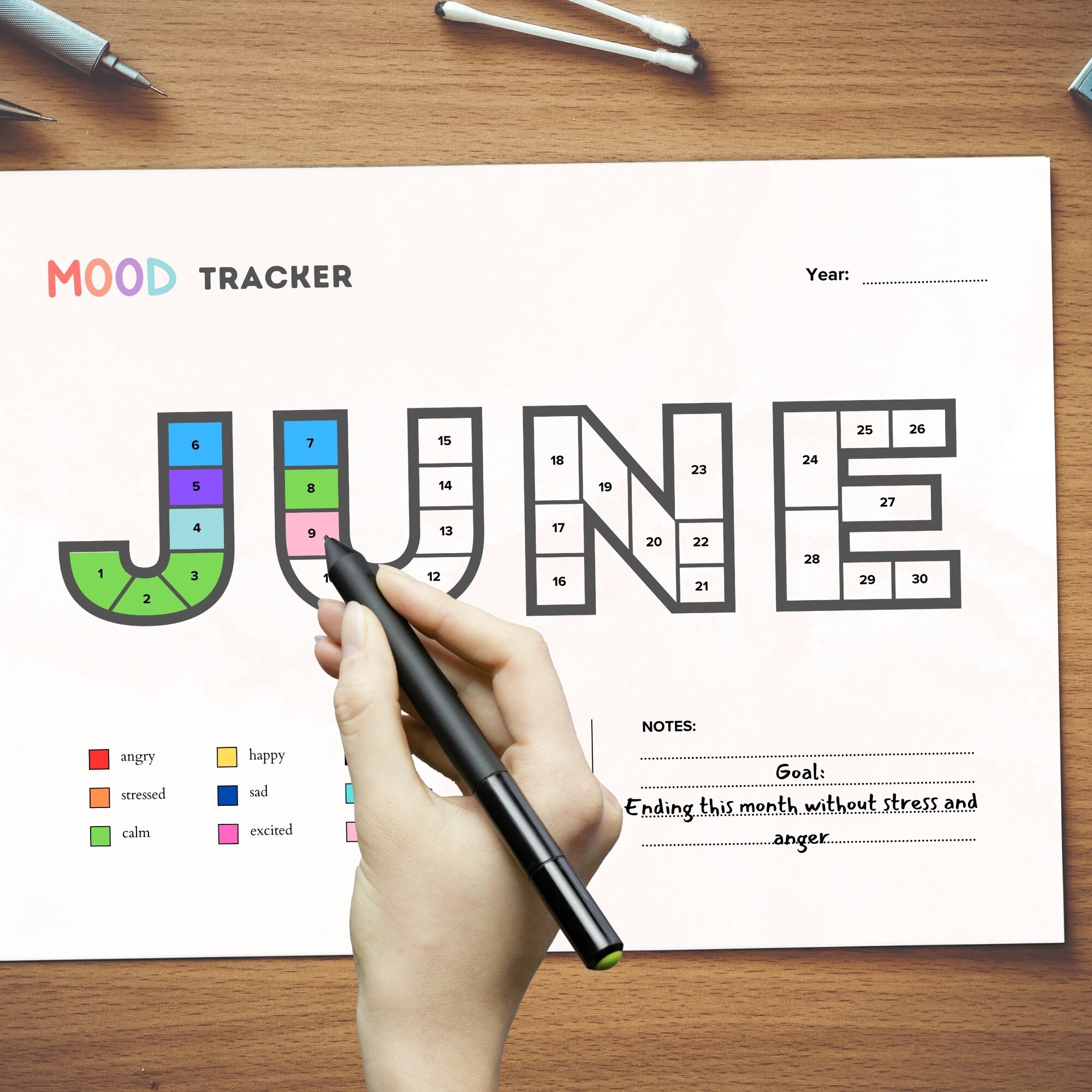 Monthly Mood Tracker, Printable Mental Health Log, School Counselor ...