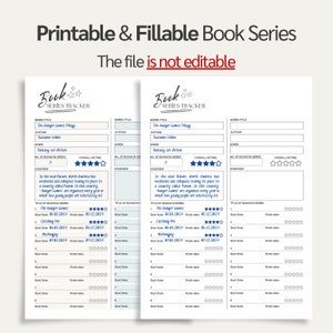 Book Series Tracker Printable Template, Book List, Reading Tracker ...