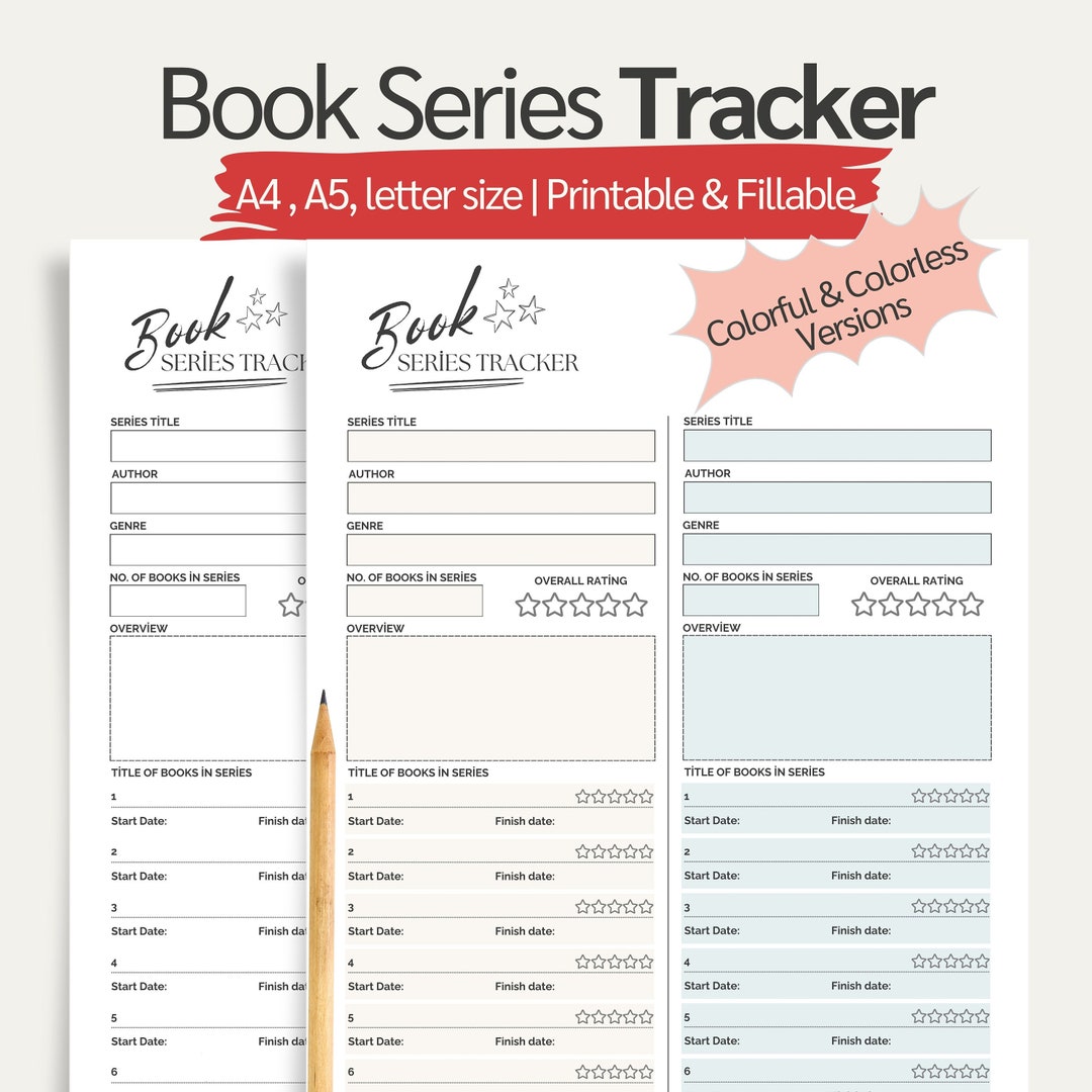 Book Series Tracker Printable Template, Book List, Reading Tracker ...