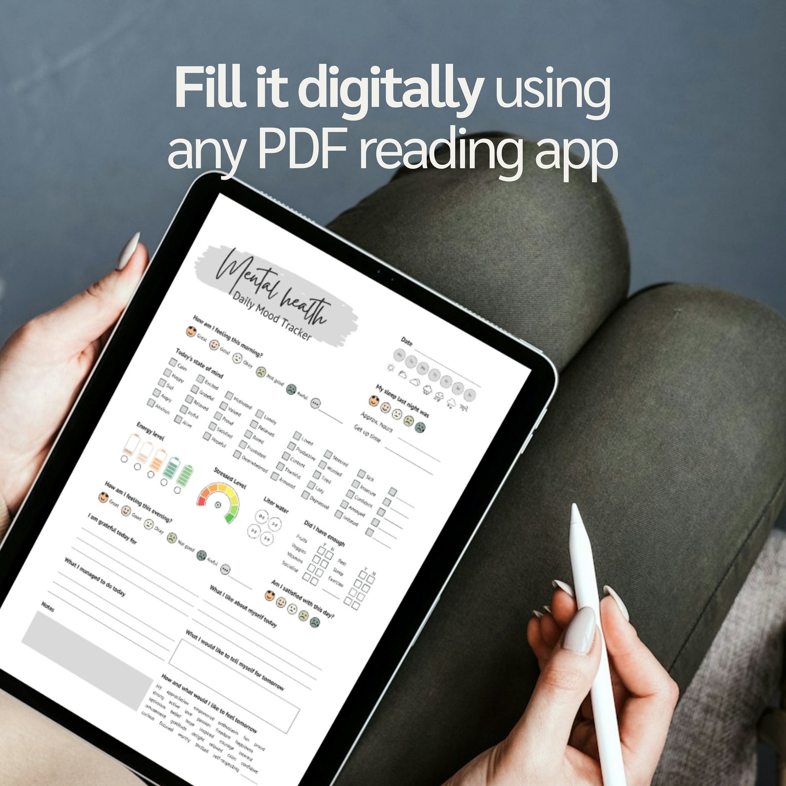 Daily Mental Health Journal, Printable Mood Journal PDF, Mood Tracker ...