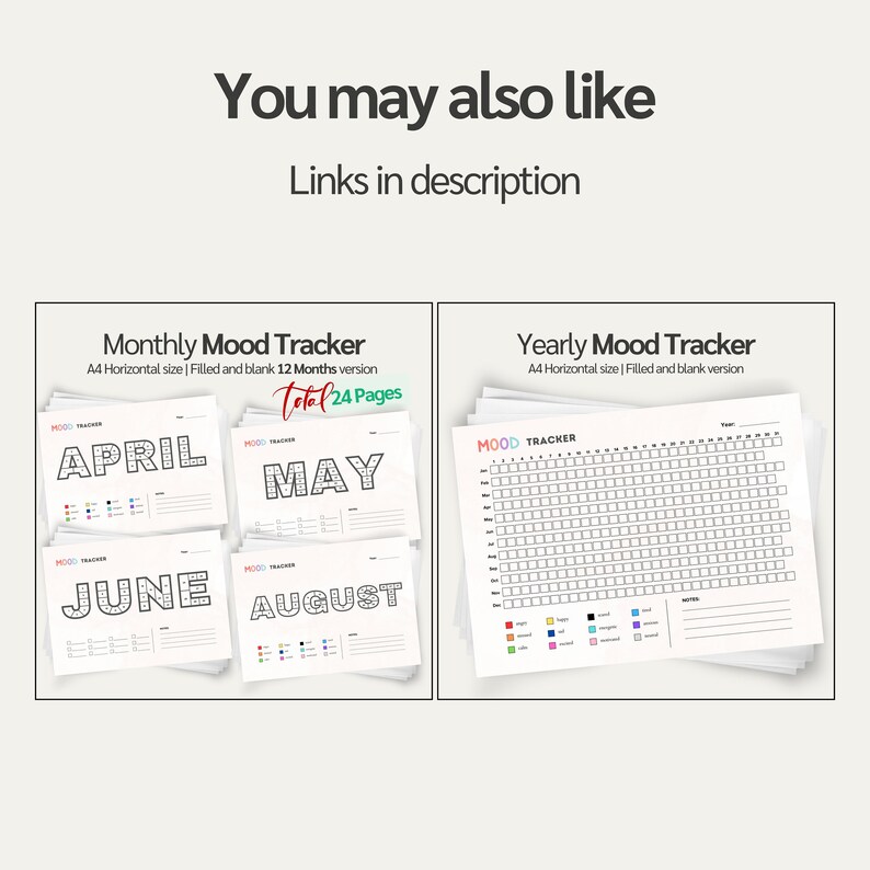 Daily Mental Health Journal, Printable Mood Journal PDF, Mood Tracker ...