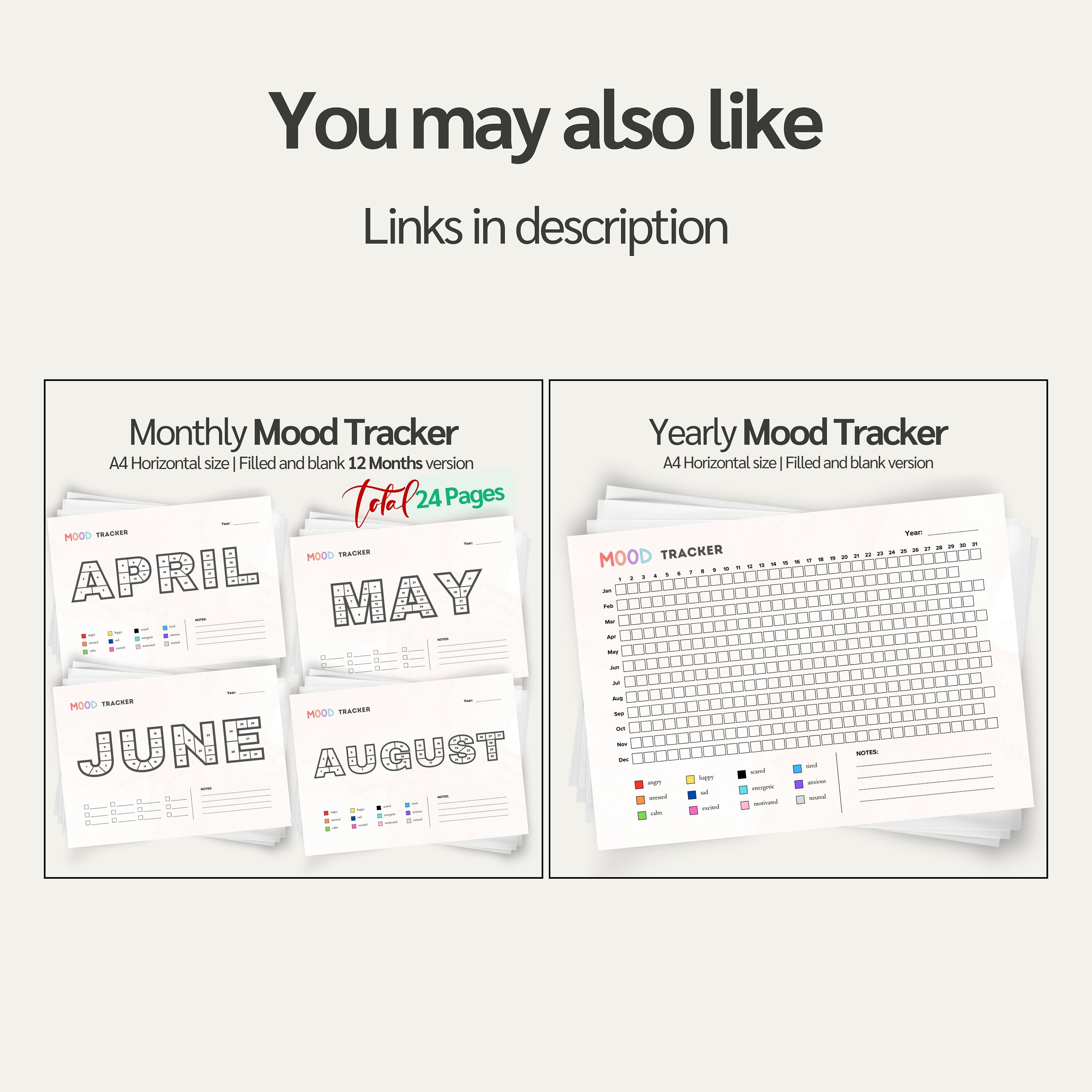 Daily Mental Health Journal, Printable Mood Journal PDF, Mood Tracker ...