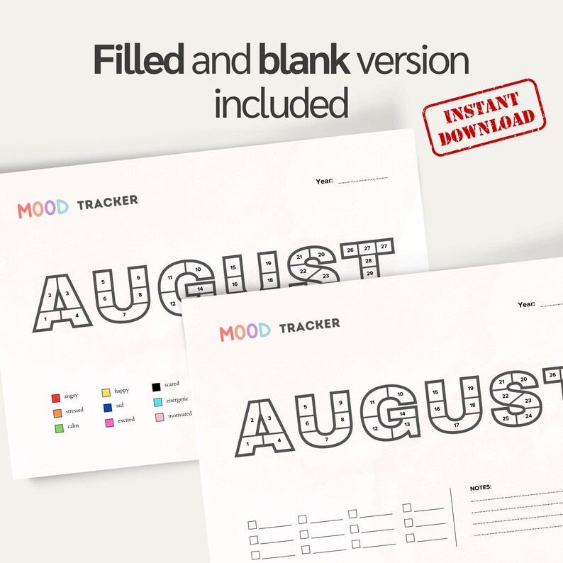 Monthly Mood Tracker, Printable Mental Health Log, School Counselor ...