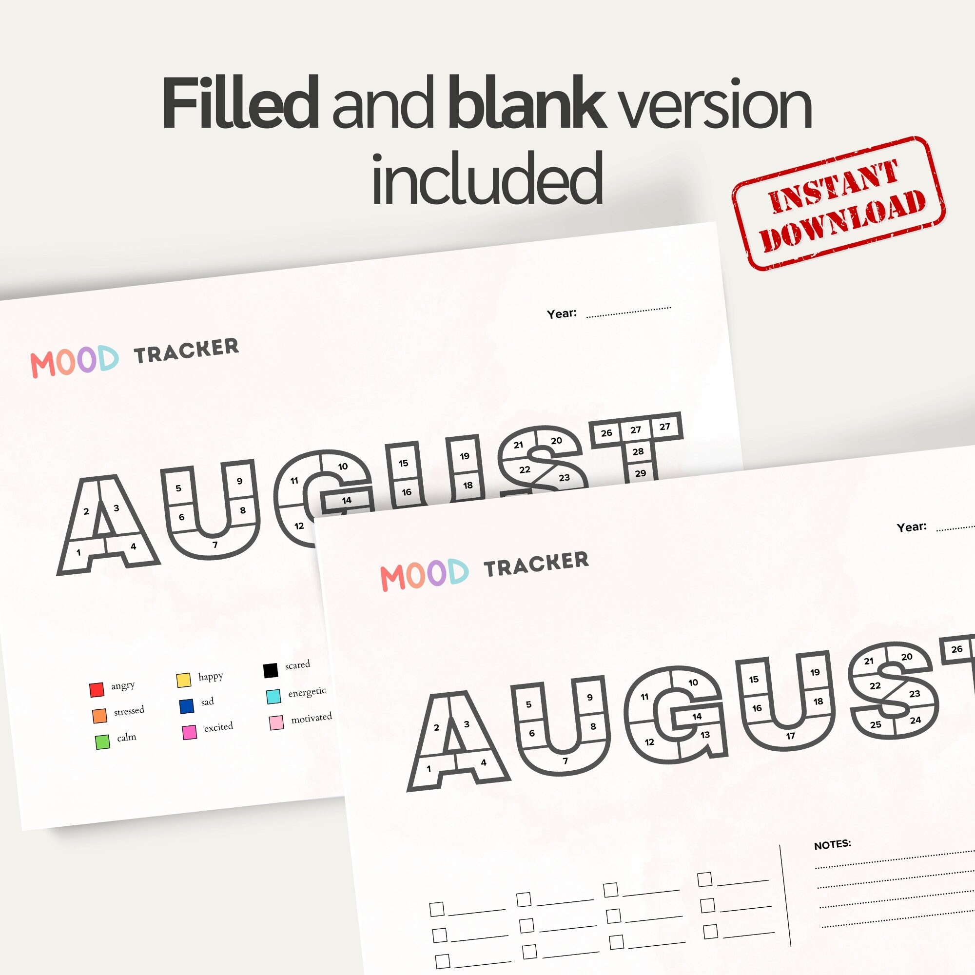 Monthly Mood Tracker, Printable Mental Health Log, School Counselor ...