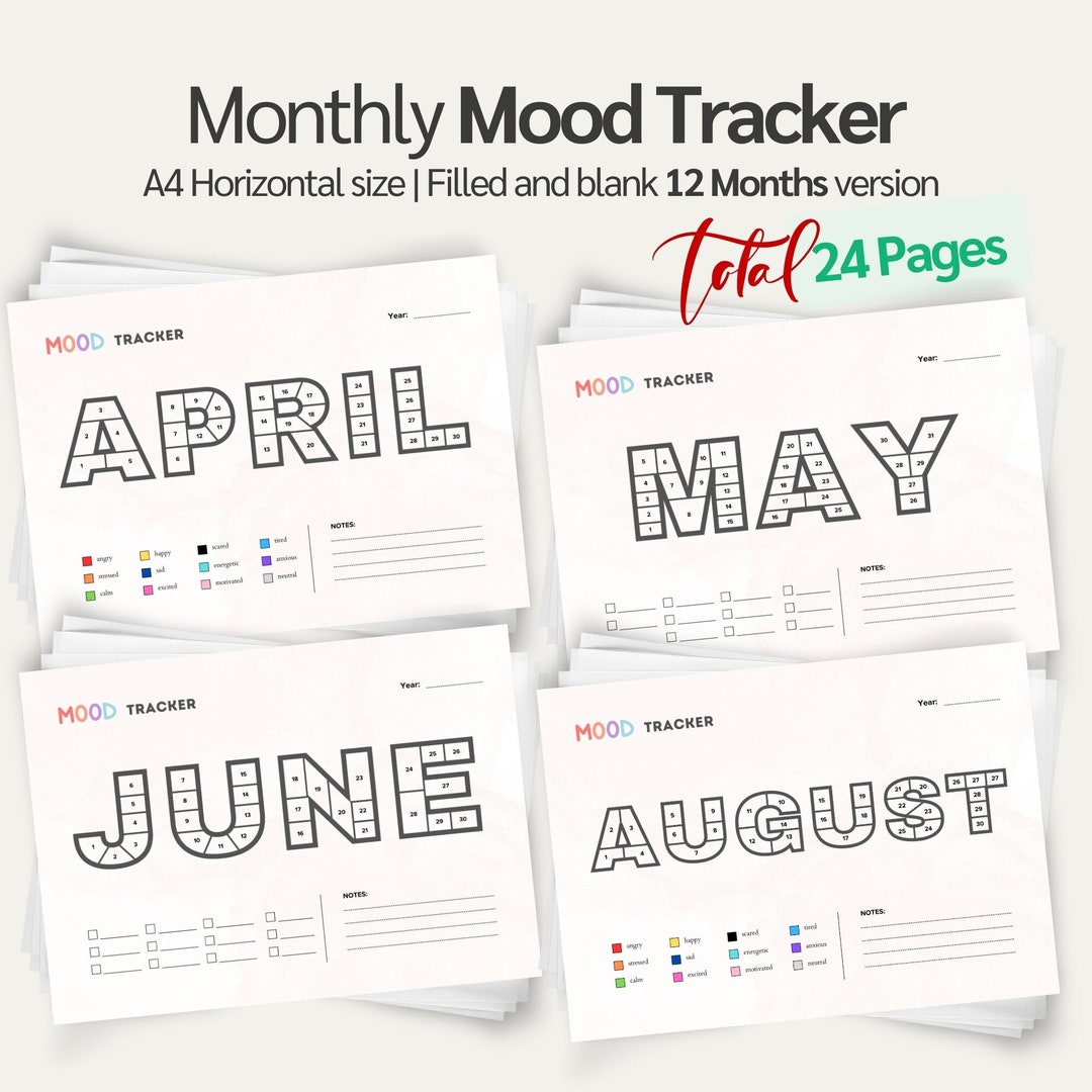 Monthly Mood Tracker, Printable Mental Health Log, School Counselor ...