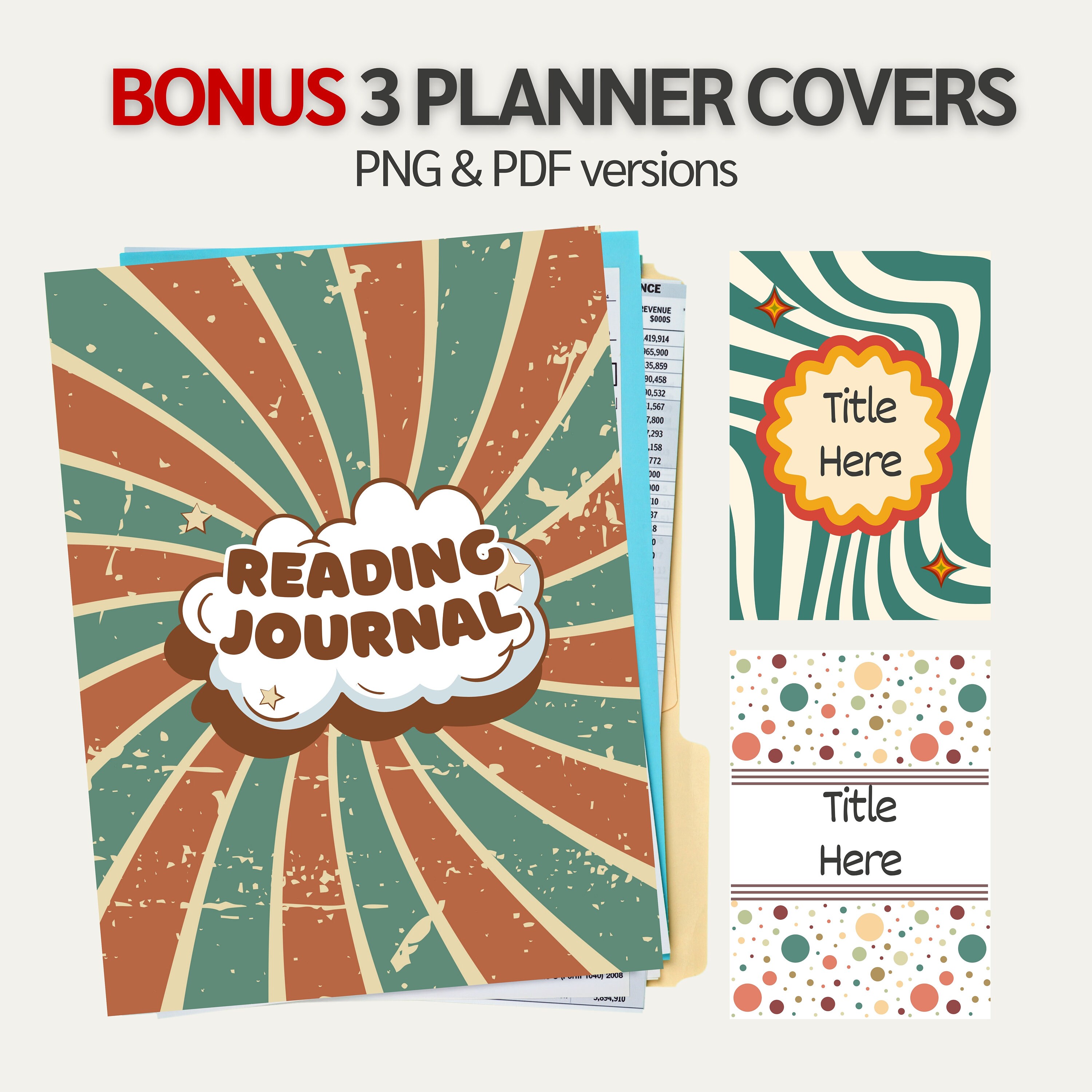 Reading Journal Printable, Reading Planner Bundle, Reading Tracker ...