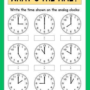 Telling Time Worksheets for Kids | Learn to Read the Clock | Hour ...
