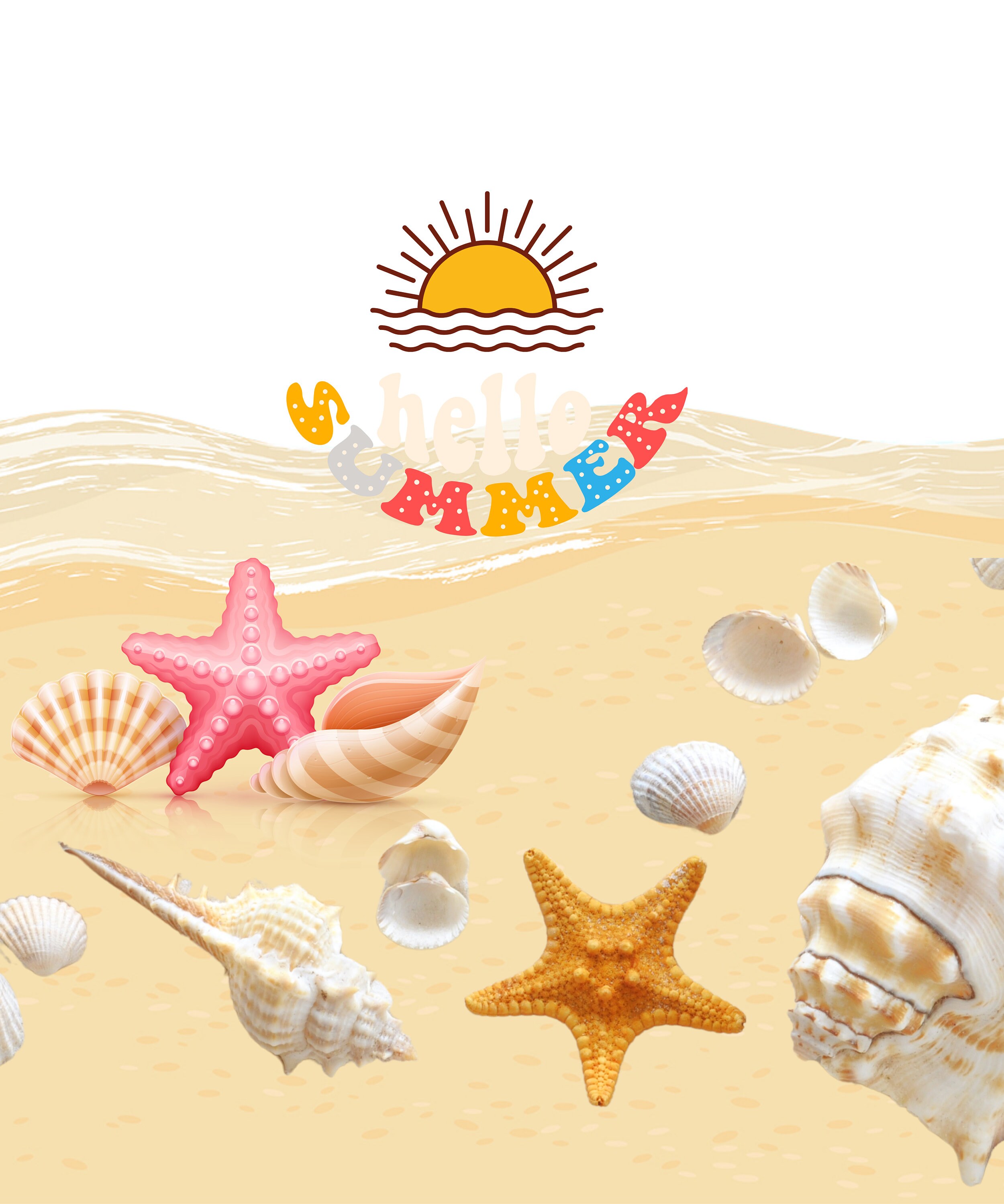 Hello Summer Shells SVG, Summer Sign SVG, Cut File for Cricut and ...