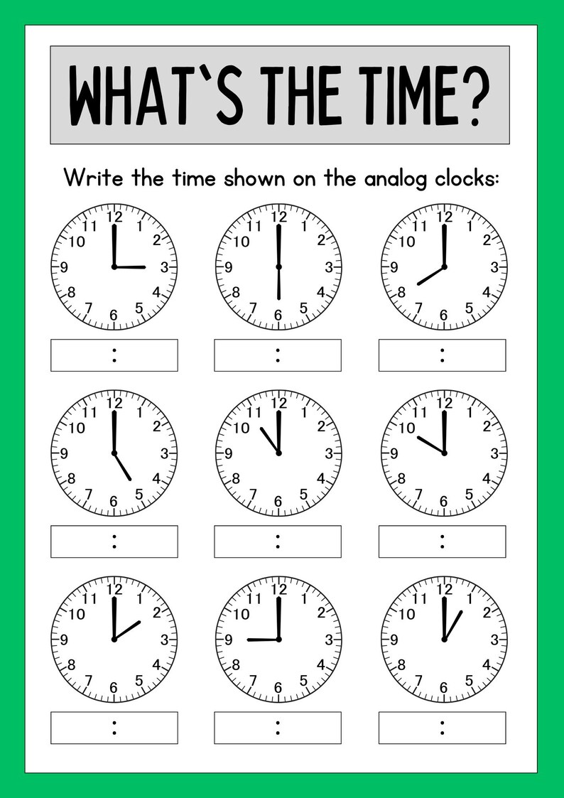 Telling Time Worksheets for Kids | Learn to Read the Clock | Hour ...