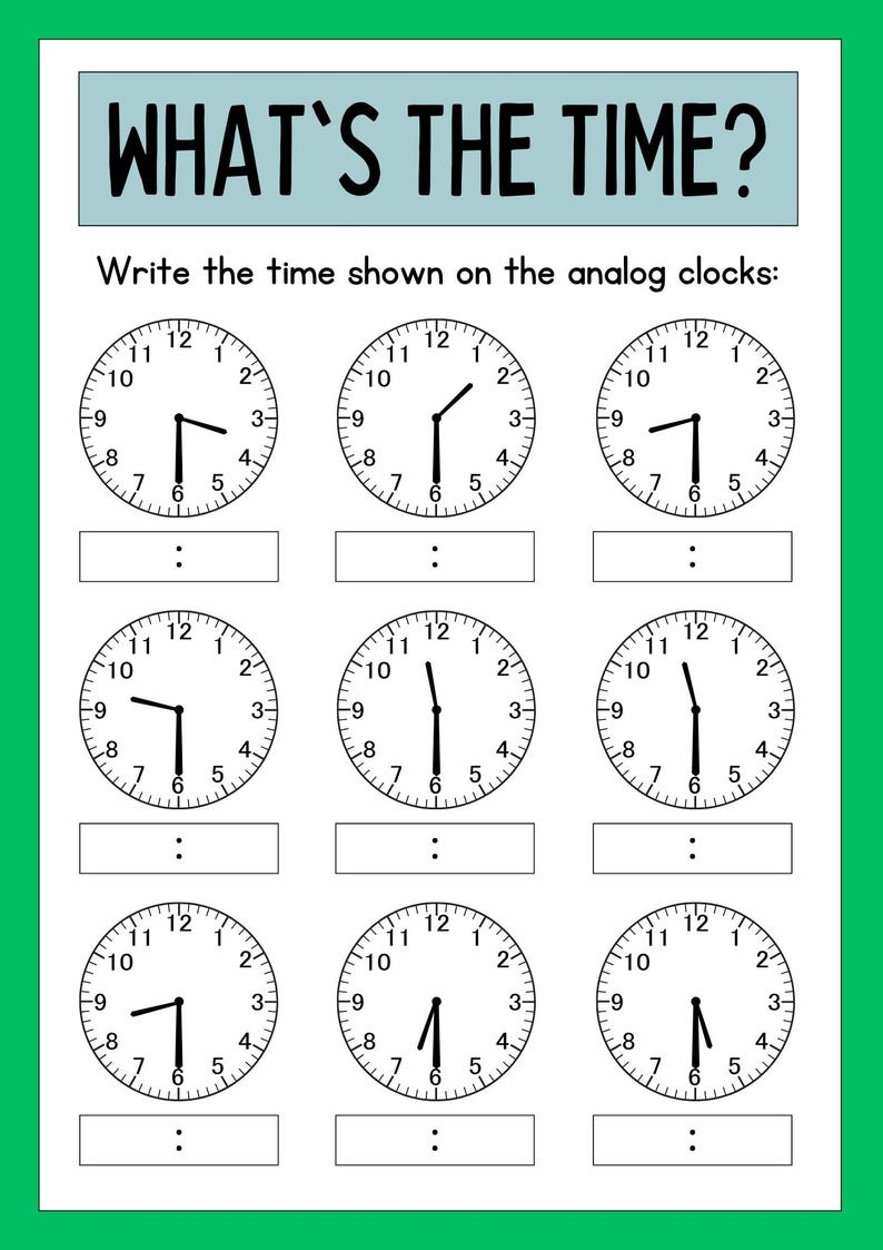 Telling Time Worksheets for Kids | Learn to Read the Clock | Hour ...