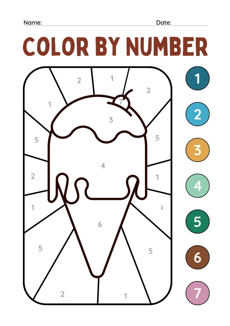 Color by Number Worksheets for Kids – Printable Math and Coloring ...