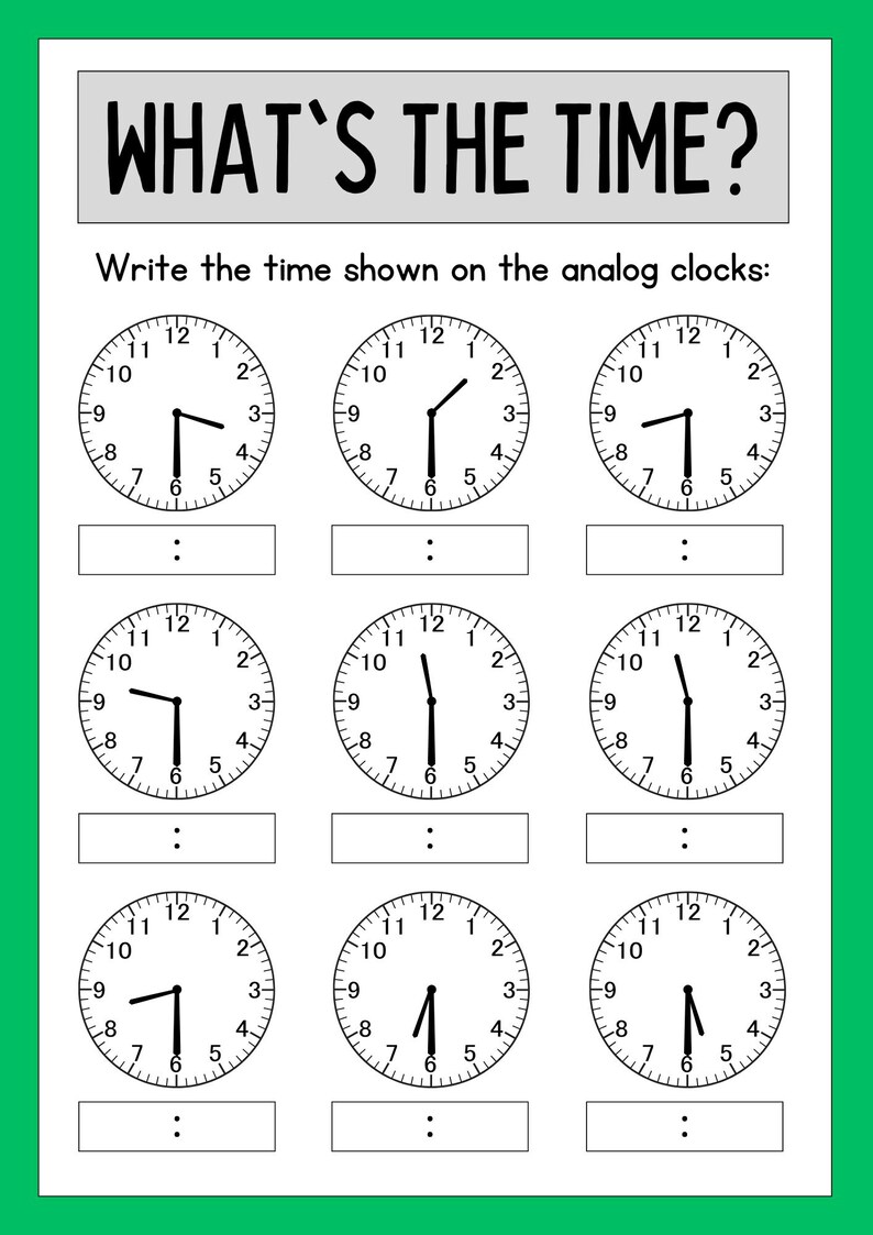 Telling Time Worksheets for Kids | Learn to Read the Clock | Hour ...