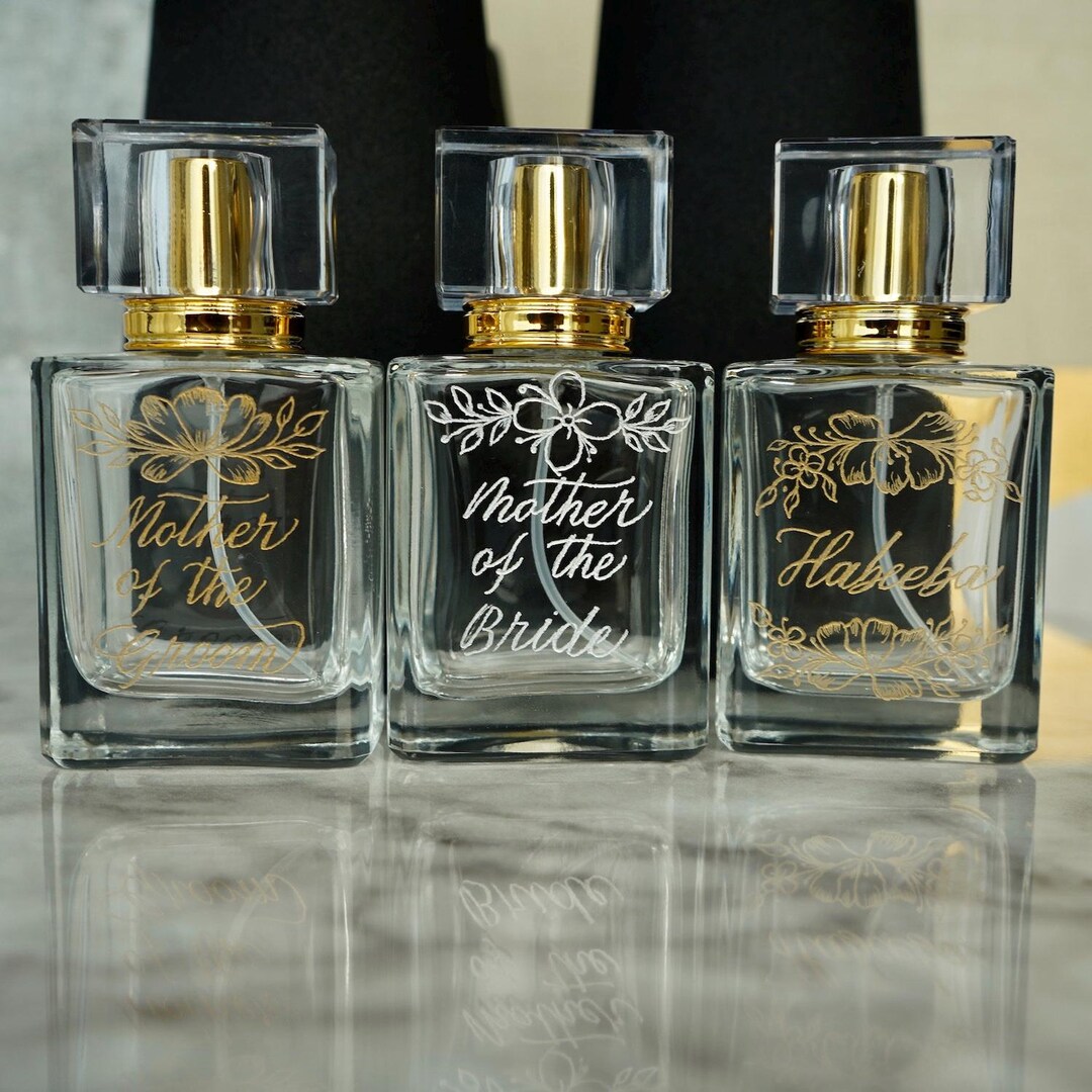 Hand Engraved Refillable Perfume Bottle, Floral Engraved Perfume Bottle ...