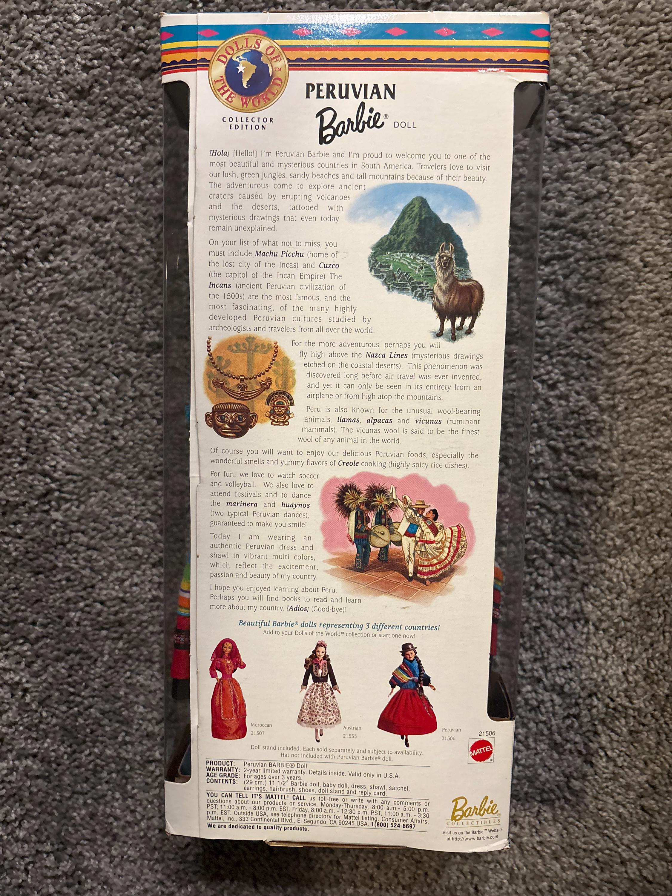 Mattel Peruvian Barbie Dolls of the World Collector Edition - Etsy