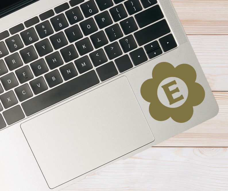 Flower Monogram Decal Name Initial Decals Custom Vinyl Decals ...