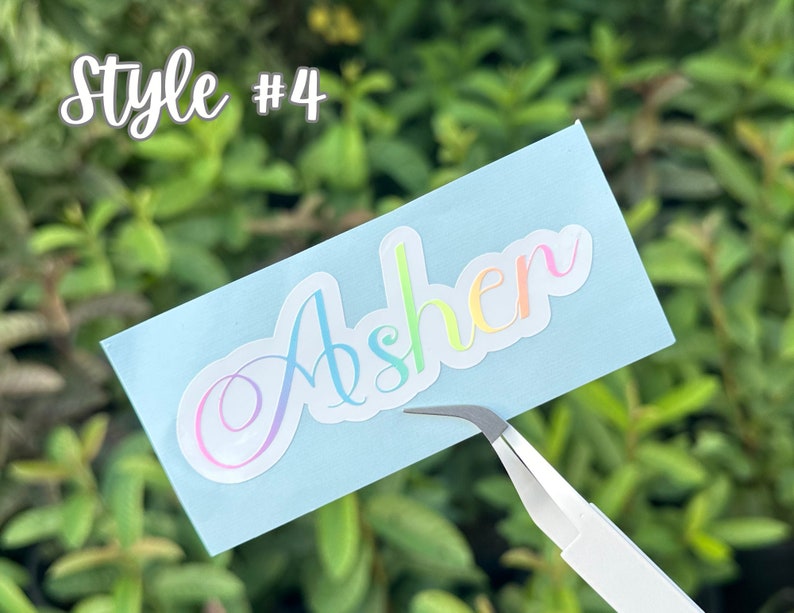 Layered Rainbow Vinyl Name Decal Personalized Name Stickers Water ...