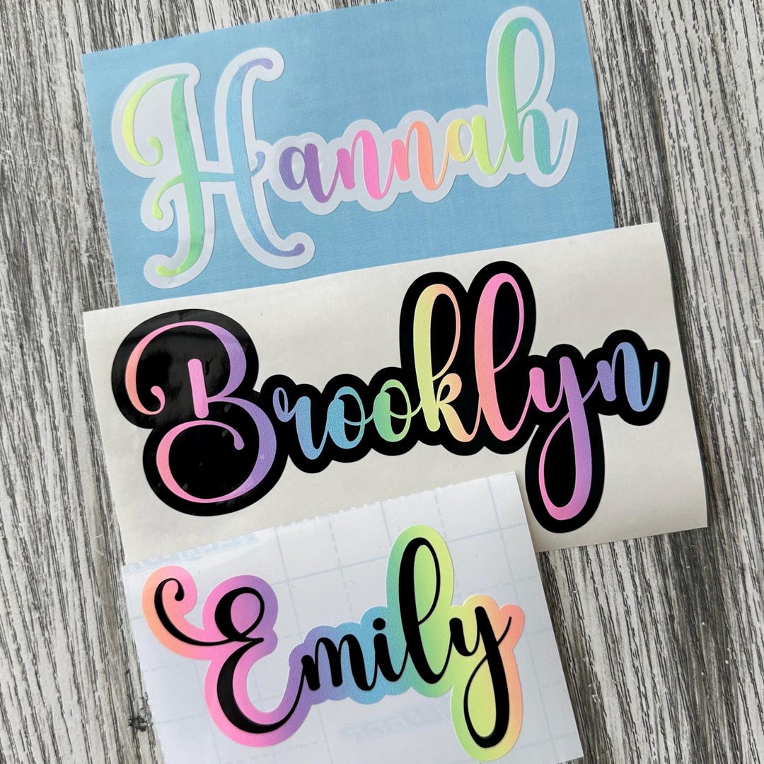 Rainbow Name Decal Custom Name Sticker Personalized Name Sticker ...