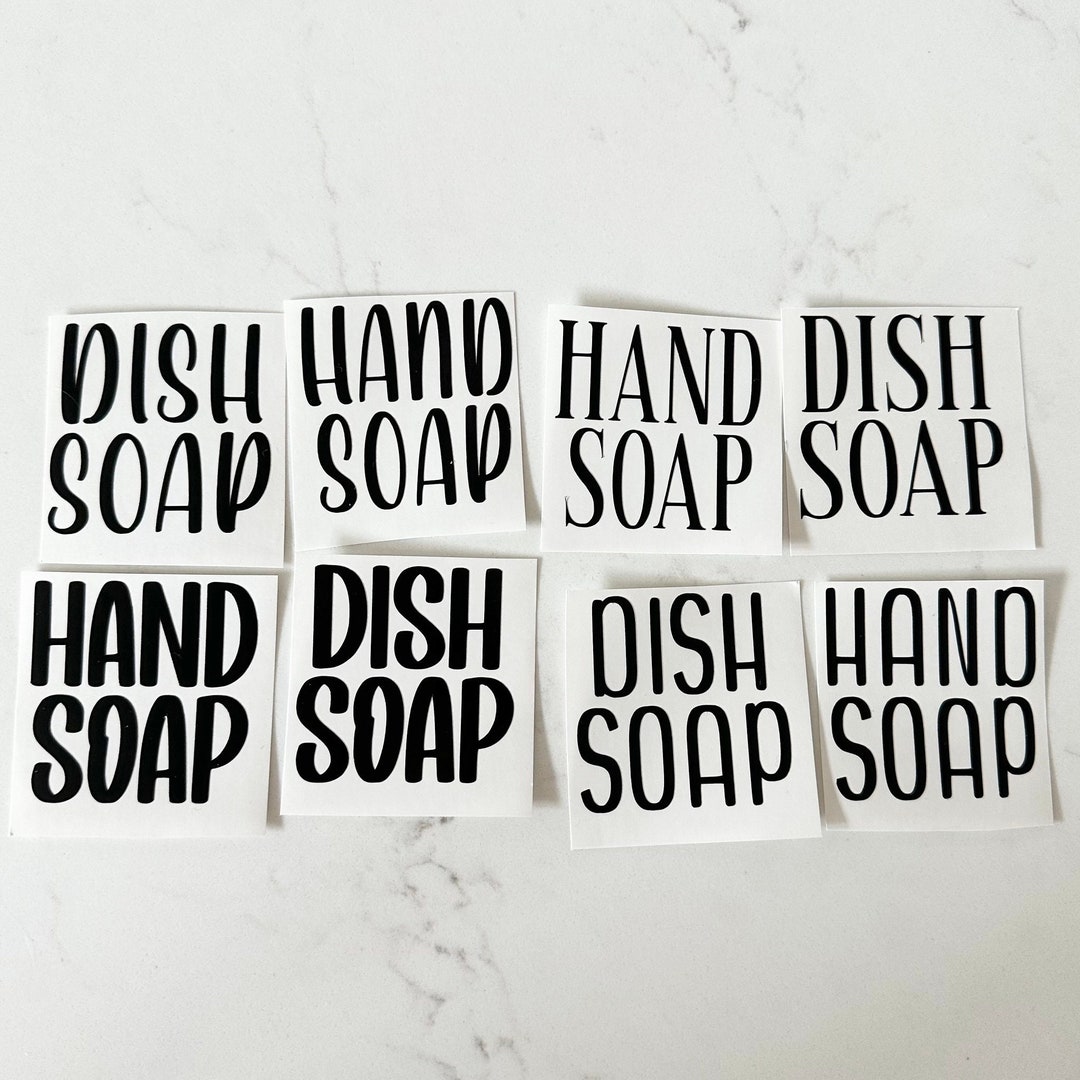 Dish Soap Hand Soap Label DIY Soap Bottle Decor Hands and Dishes Decal ...