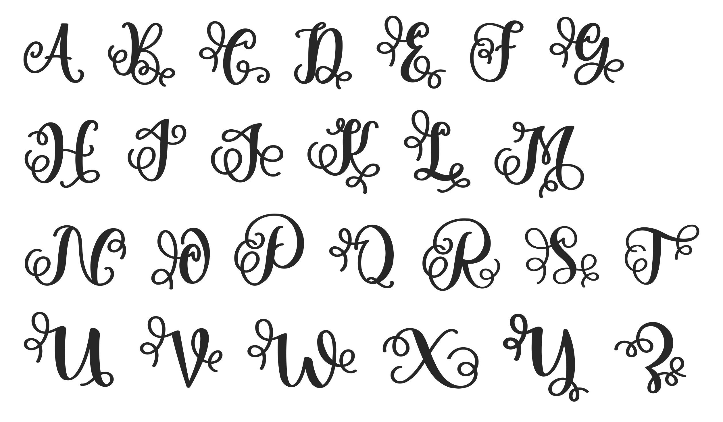 Monogram Decal Name Initial Decals Custom Vinyl Decals Personalized ...