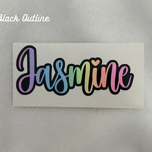 Rainbow Name Decal Custom Name Decal Heart Name Sticker Personalized ...