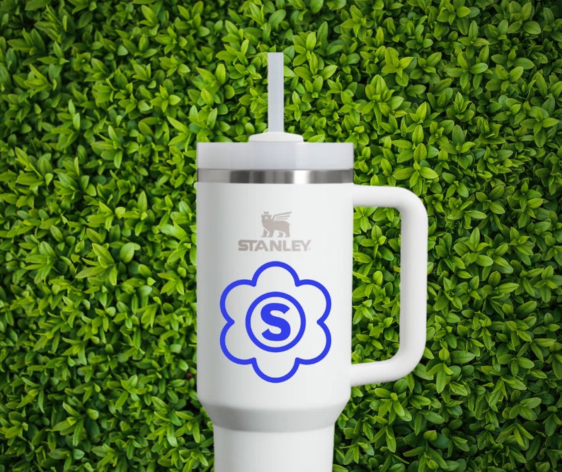 Flower Monogram Decal Name Initial Decals Custom Vinyl Decals ...