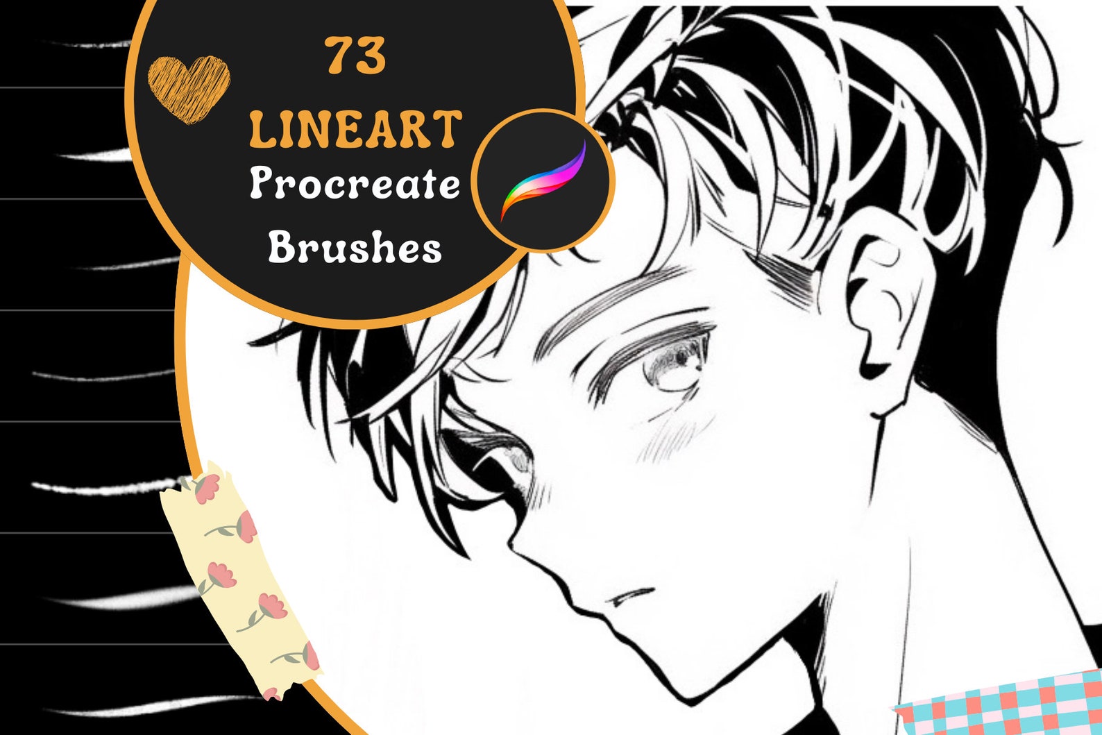 Procreate Brushes: Lineart Lab Pack, 73 Lineart Brushes for Mastering ...