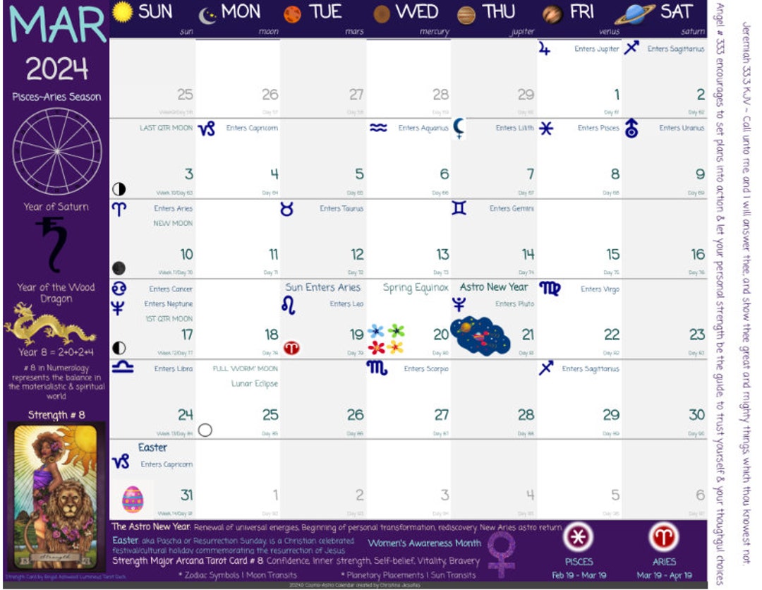 2024-25 Cosmic Astrology Calendar - Etsy