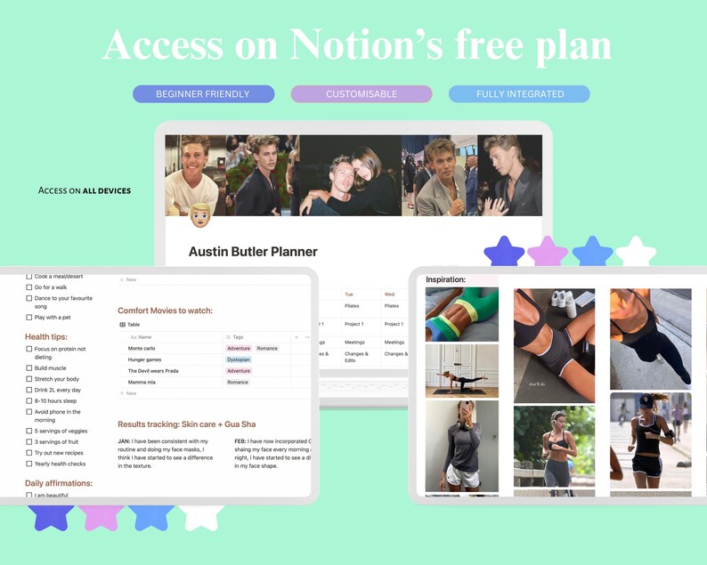 Austin Butler Notion Planner Template: Complete Life Planner (digital ...