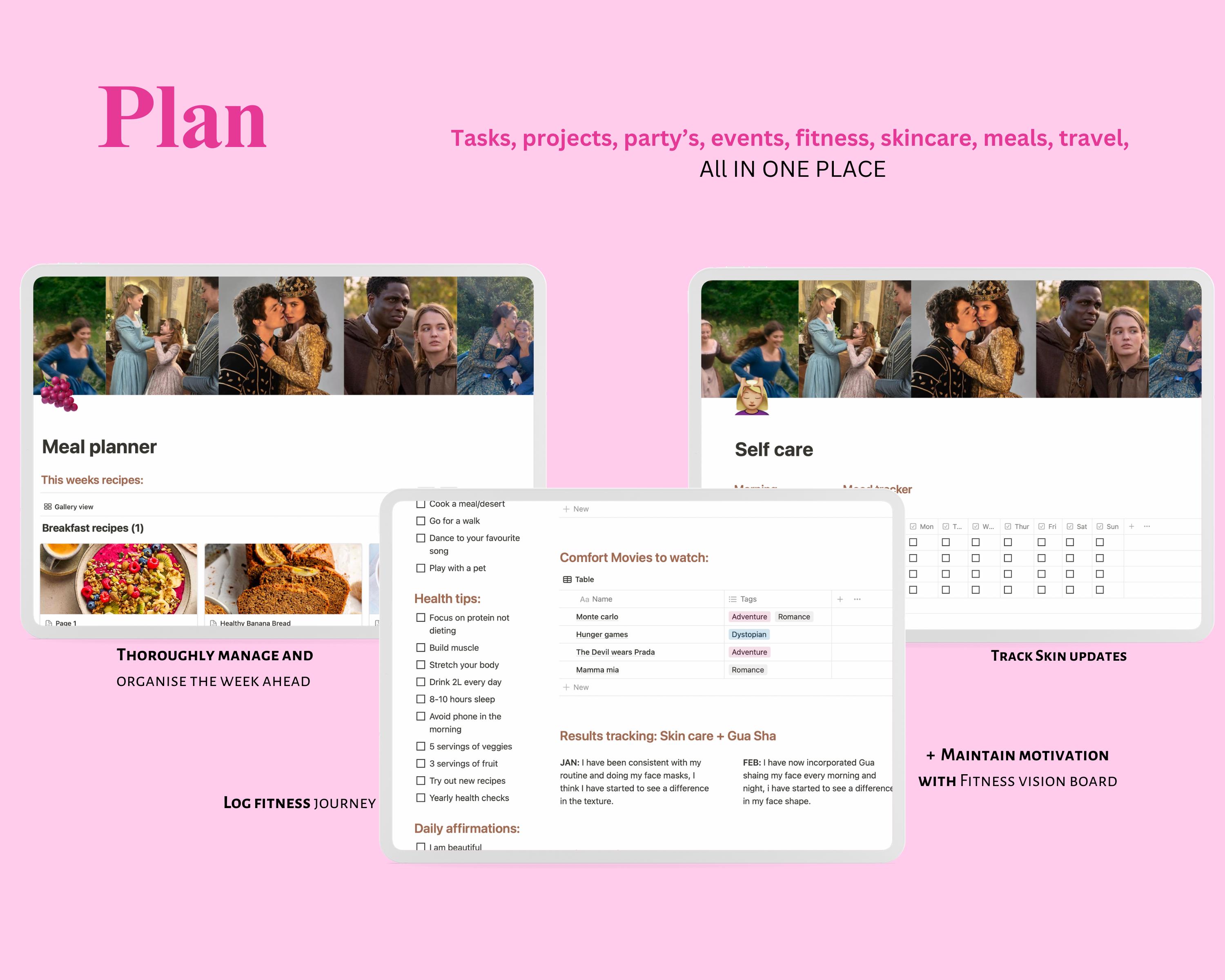 Lady Jane Grey Notion Planner Template, All in One Notion Planner ...