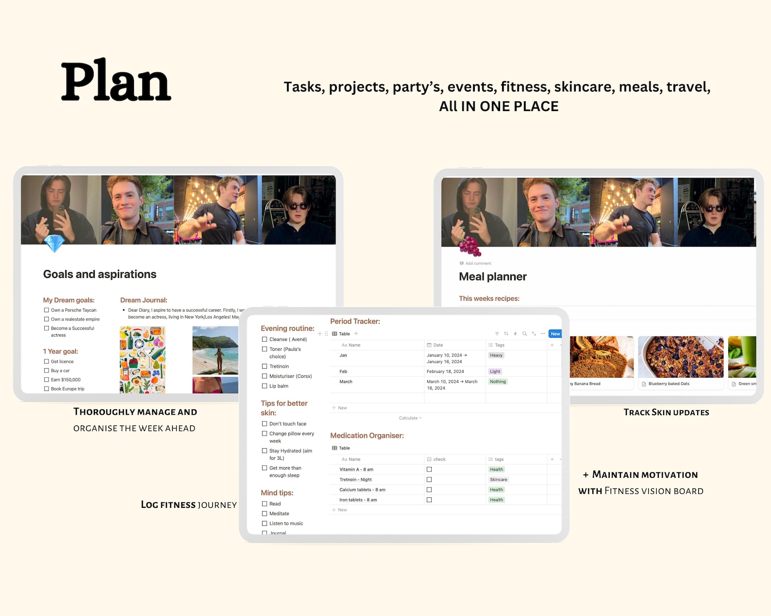 Kit Connor Notion Planner Template, Kit Connor 2025 Planner, Kit Connor ...