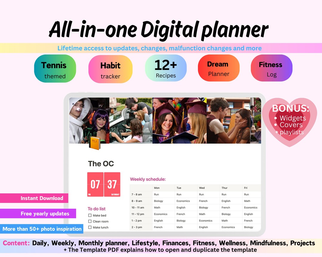 The OC Notion Planner Template That Girl Planner Goodnotes Planner ...
