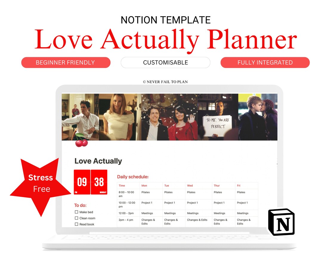 Love Actually Notion Planner Template: Ultimate Life Planner (digital ...