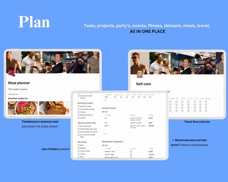 Glen Powell Notion Planner Template: Complete Life Planner (digital ...