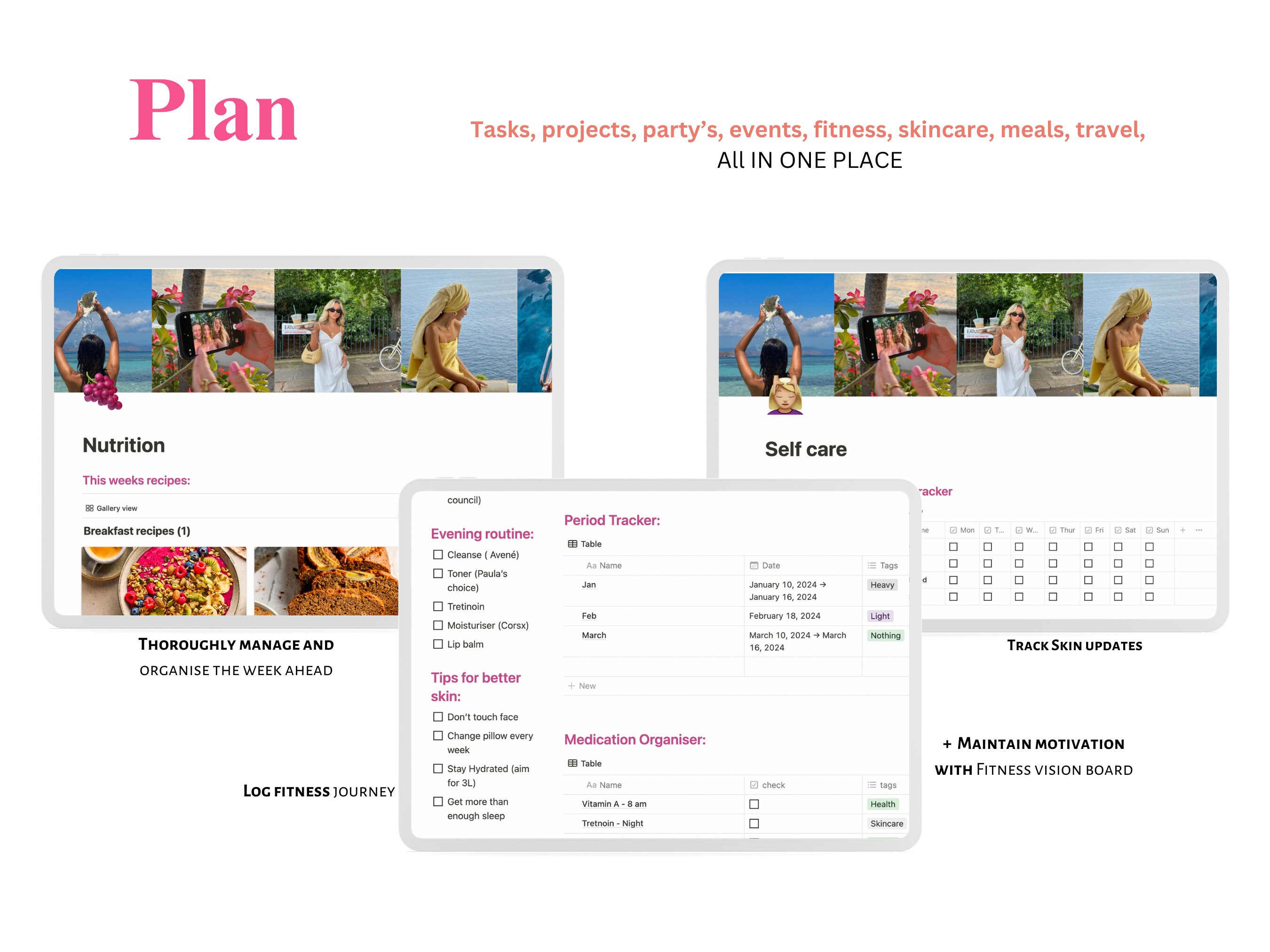 Summer Planner Notion Template, Aesthetic Summer Notion Life Planner ...