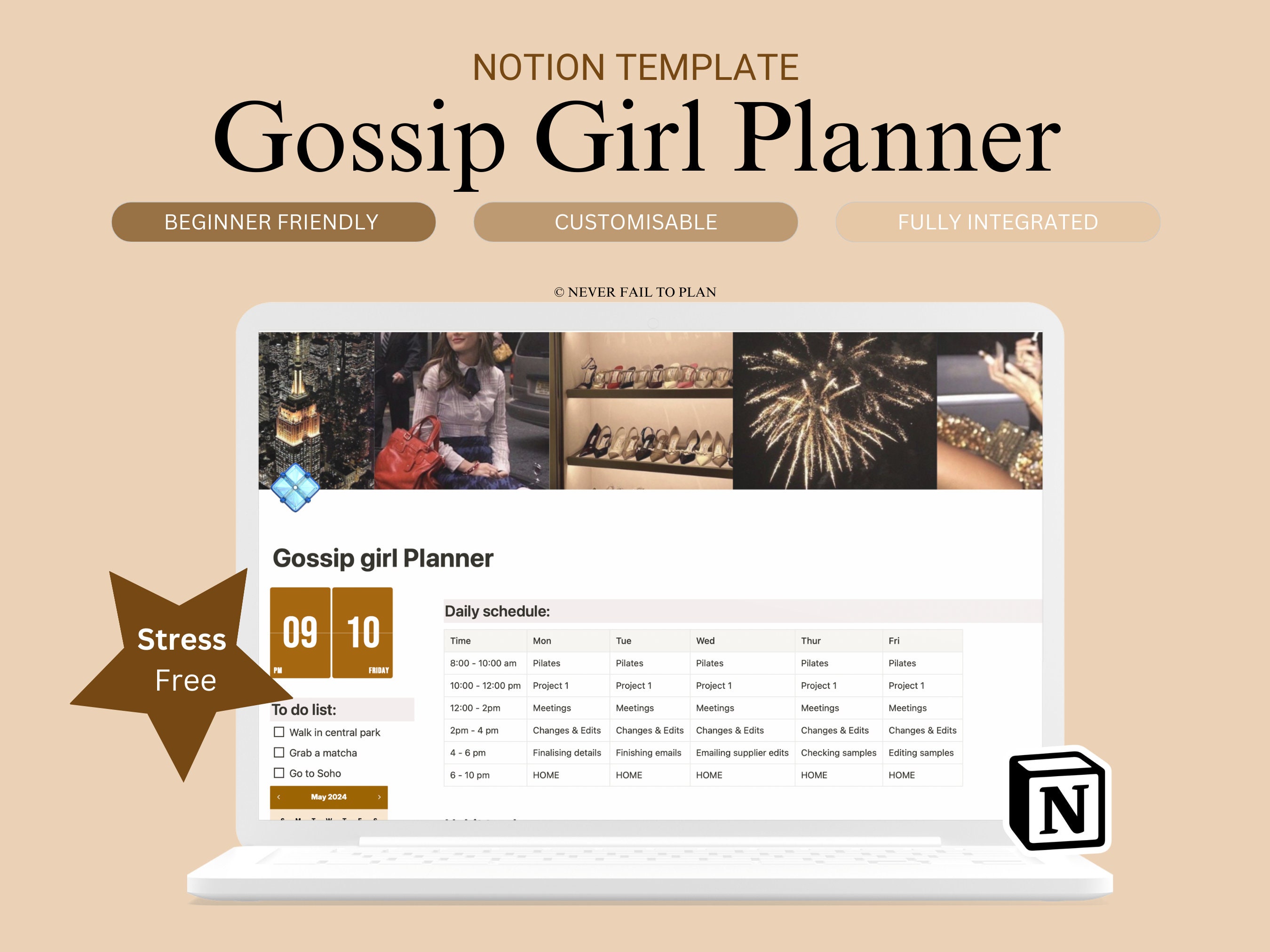 Gossip Girl Notion Template, Notion Life Planner, That Girl All in One ...