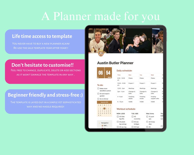 Austin Butler Notion Planner Template: Complete Life Planner (digital ...